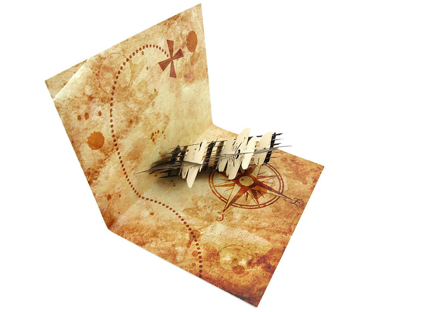 Pirate Ship & Treasure Map Pop Up Card – PopLife